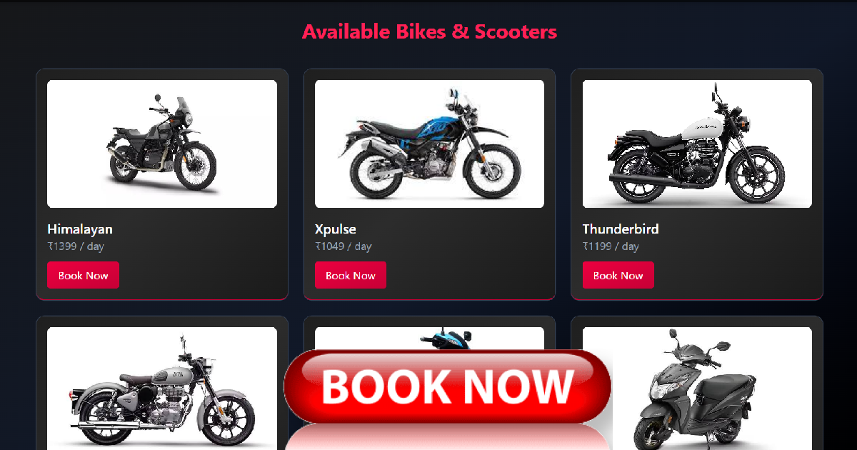 BikesZone - Rent Bikes & Scooters Easily in Dibrugarh